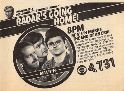 1979 TV AD MASH SERIES RADAR'S GOING HOME MILESTONE EPISODE THE END OF ...