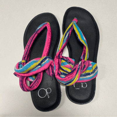 Op Yoga Slingback Sandals Flip Flops Multicolor hot pink womans 8/9 | eBay