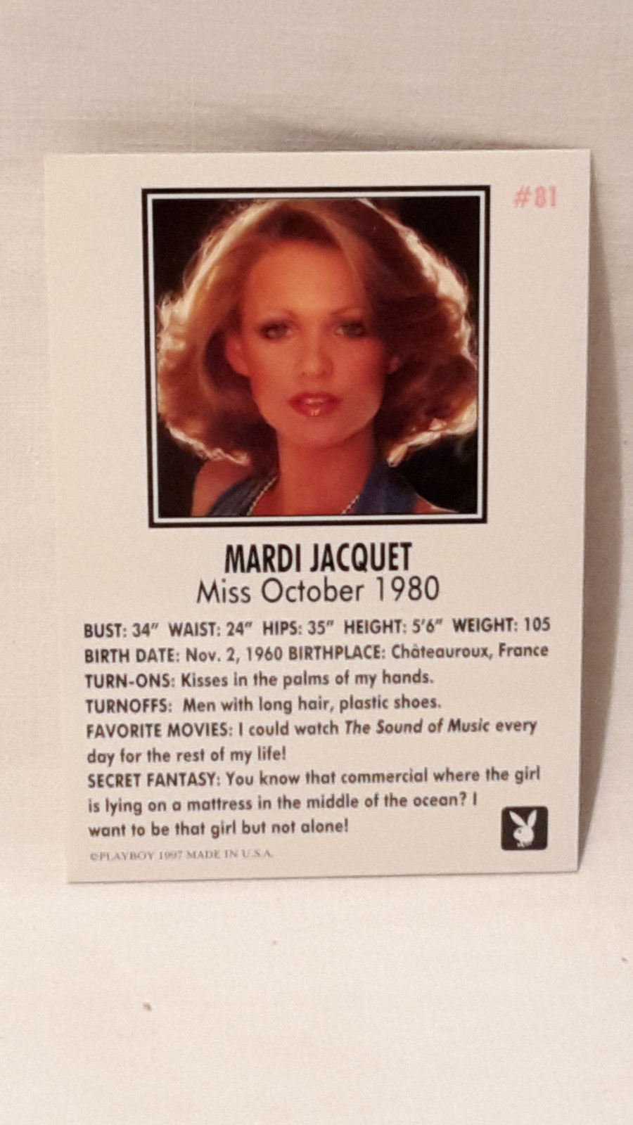 Playboy`s Playmate of the Month Miss October 1980 Mardi Jacquet Playboy ...