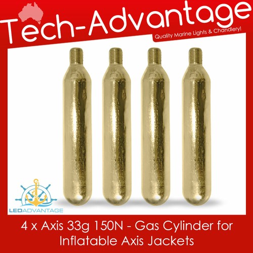 4 X AXIS 33g 150N LIFE JACKET PFD INFLATABLE REPLACEMENT RECHARGE GAS ...