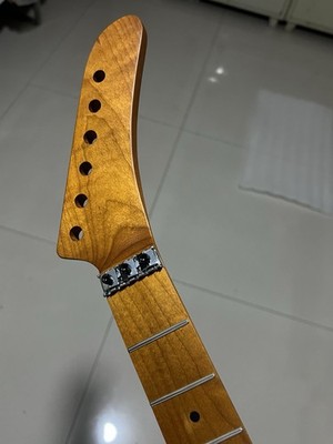 Banana head 24fret roasted maple guitar neck sickle head lock nut wheel ...