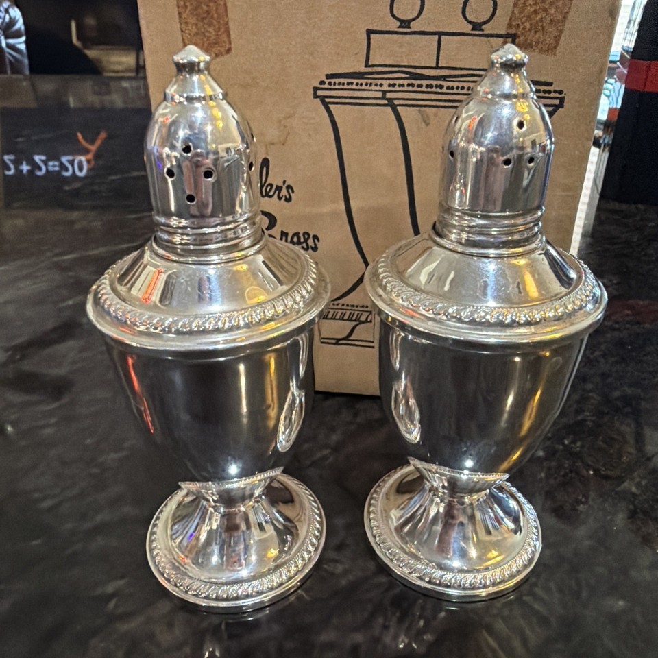 VINTAGE DUCHIN CREATION STERLING SILVER WEIGHTED SALT & PEPPER SHAKERS ...