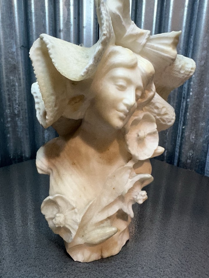 Vintage Alabaster Lady Sculpture Bust | eBay
