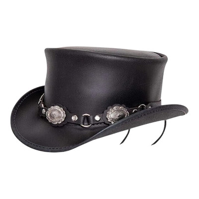 Handcrafted Steampunk Leather Top Hat with Conchos Band Victorian ...