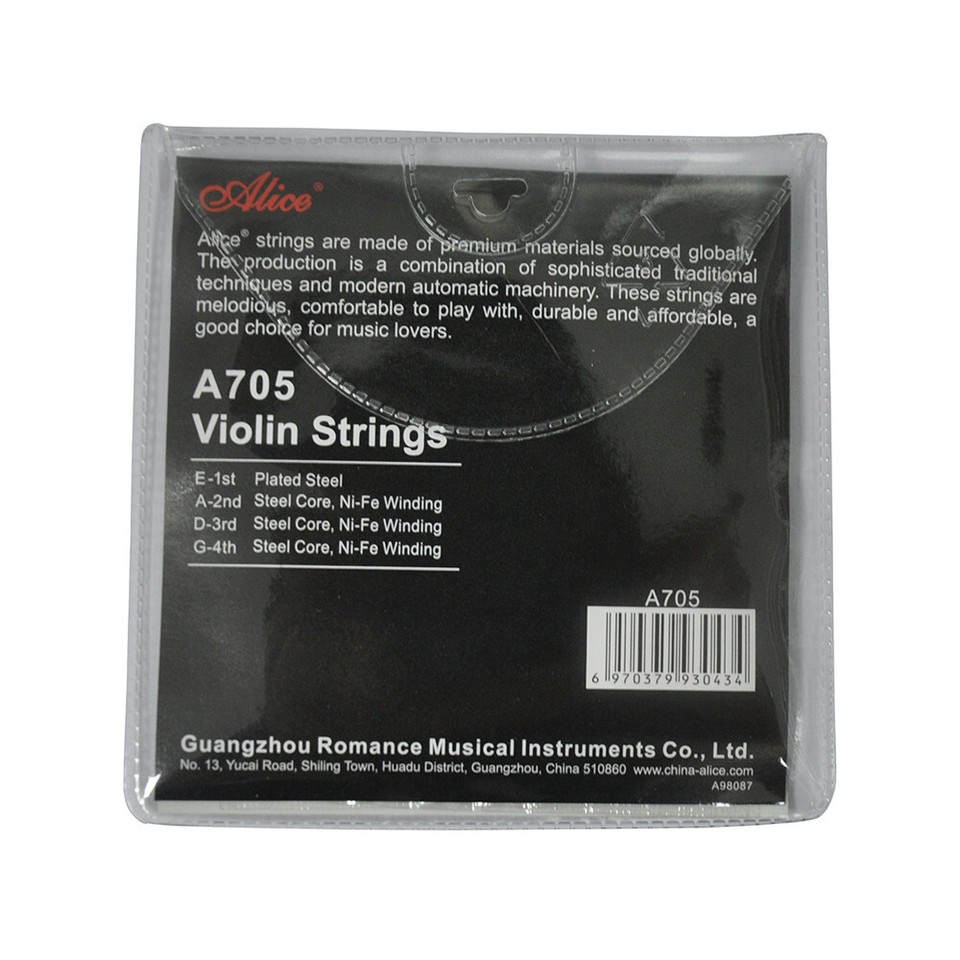 2 Sets of Alice A705 Steel Core Violin Strings 4-string Set E-1 A-2 D-3 ...