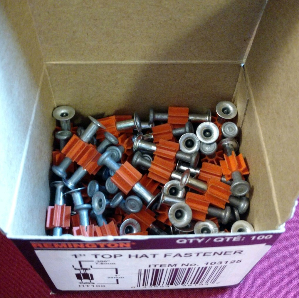 Remington 1" Top Hat Power Fasteners HT100 Powder Actuated lot of 3 100 ...