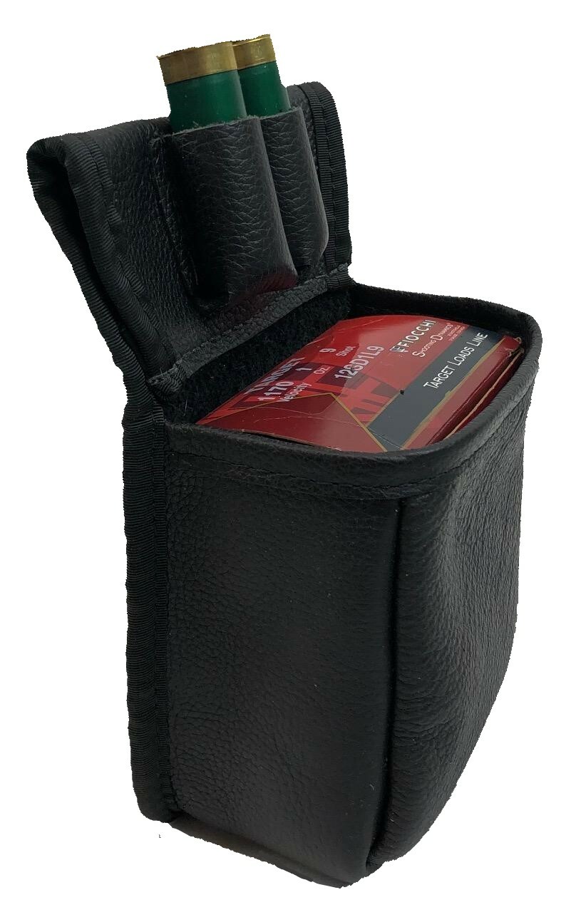 Genuine LEATHER SHOTGUN SHELL SKEET / TRAP SHOOTING POUCH Made in the ...
