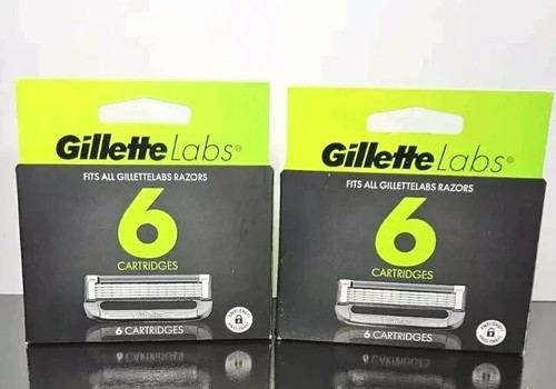2x Gillette Labs 6 Pack Blade Refill Cartridges, 12 Blades Total NEW ...