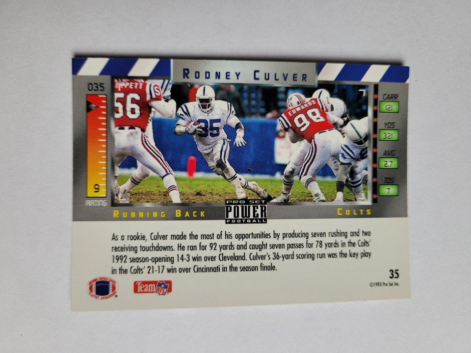 1993 Pro Set Power Football #35 Rodney Culver | eBay
