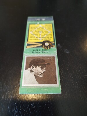 1934 Diamond Matchbook Cover Silver Bordered 1st First Baseball Jack ...