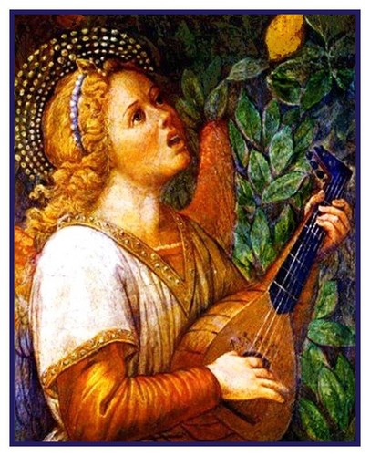 Religious Melozzo da Forlì Musical Angel Lute Counted Cross Stitch ...