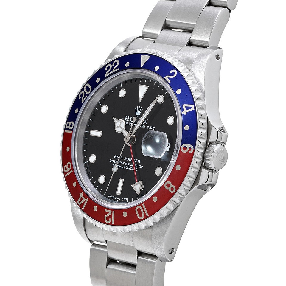 ROLEX GMT Master 16700 Black Dial Blue/Red Bezel Automatic Men's Watch ...