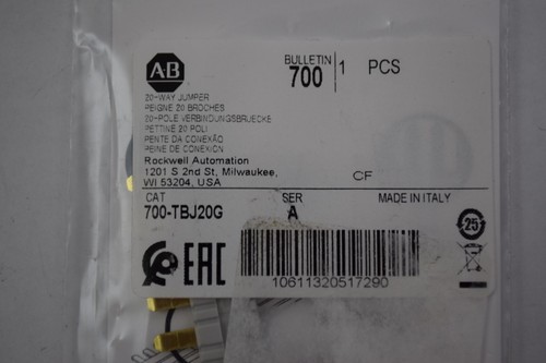 Allen-Bradley Bulletin 700-TBJ20G 20-Way Jumper 20 Pole Gray - Ser A ...