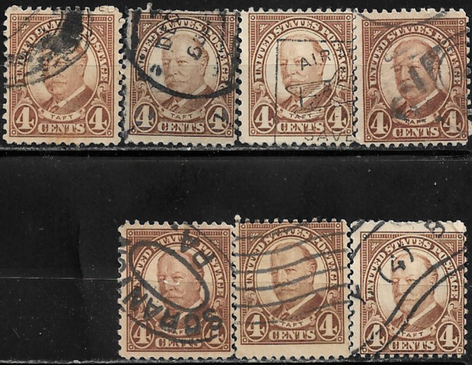 USA 1929 William H. Taft 4 Cents Brown 7x Used Stamp STA-11-333 | eBay