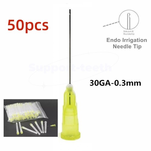 50x Dental Endo Irrigation Needle Root canal Tips One Side Hole 30G 0 ...