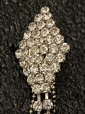 Vintage Silver Tone Faux Diamond Drop Brooch Length 7 Cm | eBay Australia