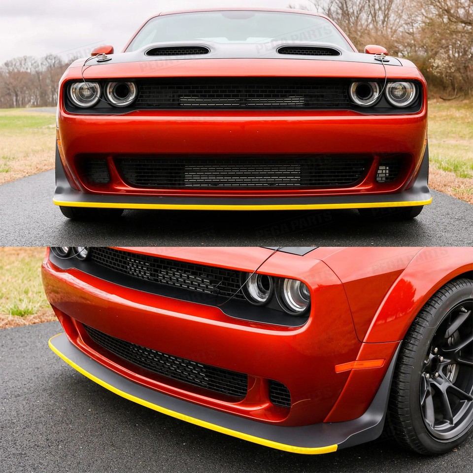 Front Bumper Lip Splitter Guard For 2018-2024 Dodge Challenger Widebody ...