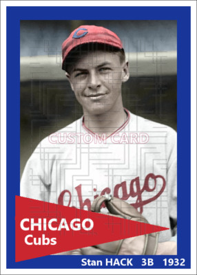 Stan Hack - 1932 Chicago Cubs - 2.5 x 3.5 custom card (blank back) | eBay