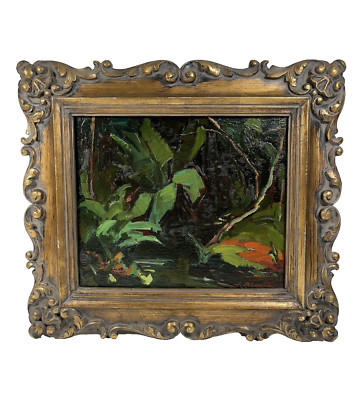 JUAN RIMSA BOLIVIA ABSTRACT EXPRESSIONIST JUNGLE LANDSCAPE ANTIQUE OIL ...
