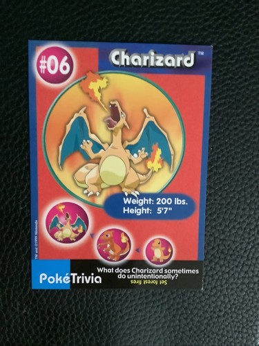 1999 Pokemon PokeTrivia #06 Charizard Card Mewtwo Strikes Back Ex ...