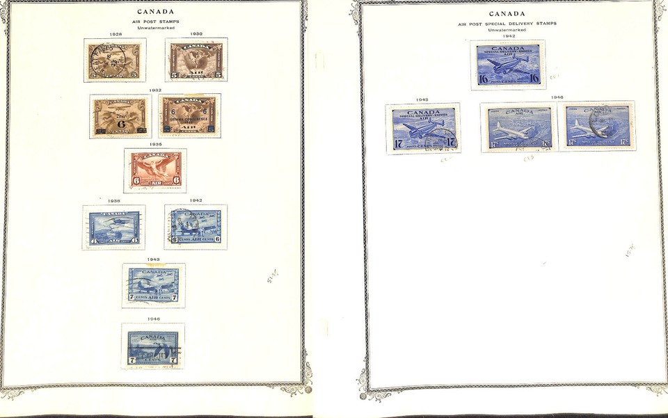 Canada Stamp Collection 1851 to 1963 in Scott Specialty Album, 35 Pages ...
