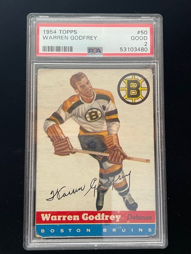 1954-55 Topps #50 Warren Godfrey PSA 2 Boston Bruins Hockey Card | eBay