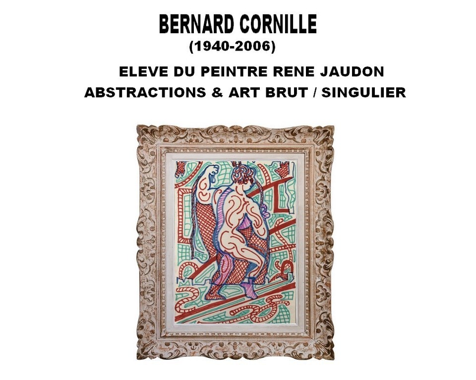 BERNARD CORNILLE (1940-2006) Oeuvre Originale Composition Art Singulier ...