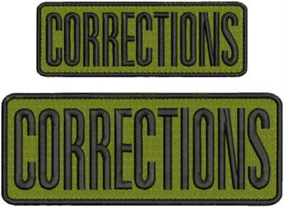 CORRECTIONS embroidery patches 3x8 and 2x6 hook on back od green | eBay