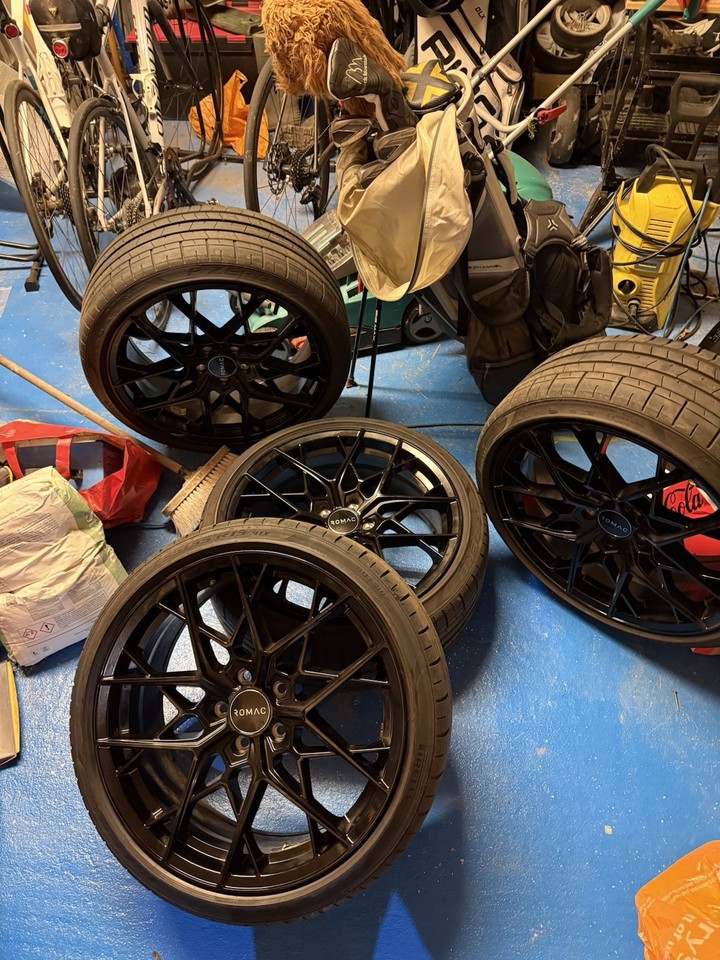 19 Inch Romac Vortex Gloss Black Alloy Wheels & Tyres for Audi A3 A4 A5 ...