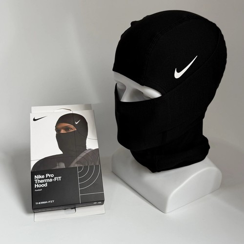 Nike Pro Therma-Fit Hyperwarm Hood Ski Mask Black Balaclava Face Mask ...