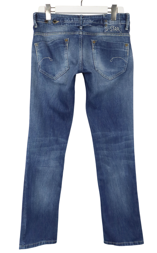 G-STAR Midge Straight Jeans Women's W30/L34 Fade Effect Whiskers Zip ...