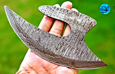 CUSTOM HANDMADE FORGED DAMASCUS STEEL CHEF KNIVE ULU KNIFE BLANK BLADE ...