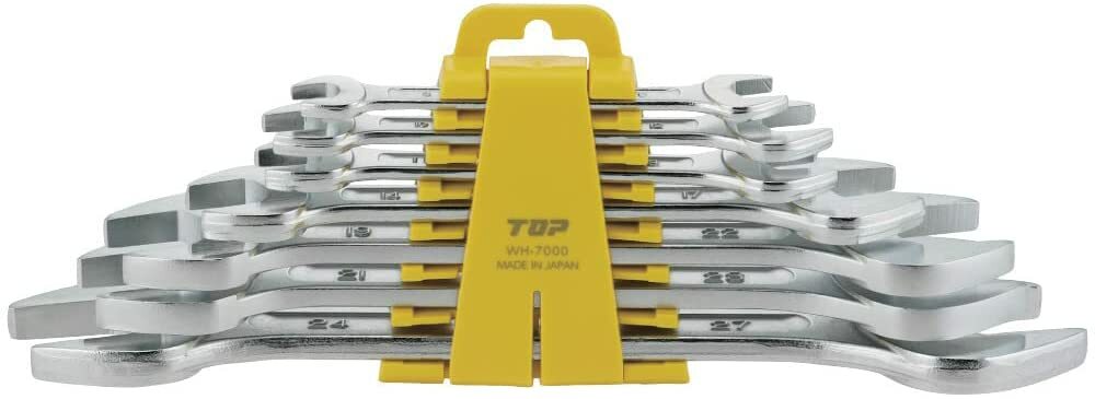 TOP Open-End Wrench set 7-pcs (8x9~24x27mm) with Holder Light Thin L ...