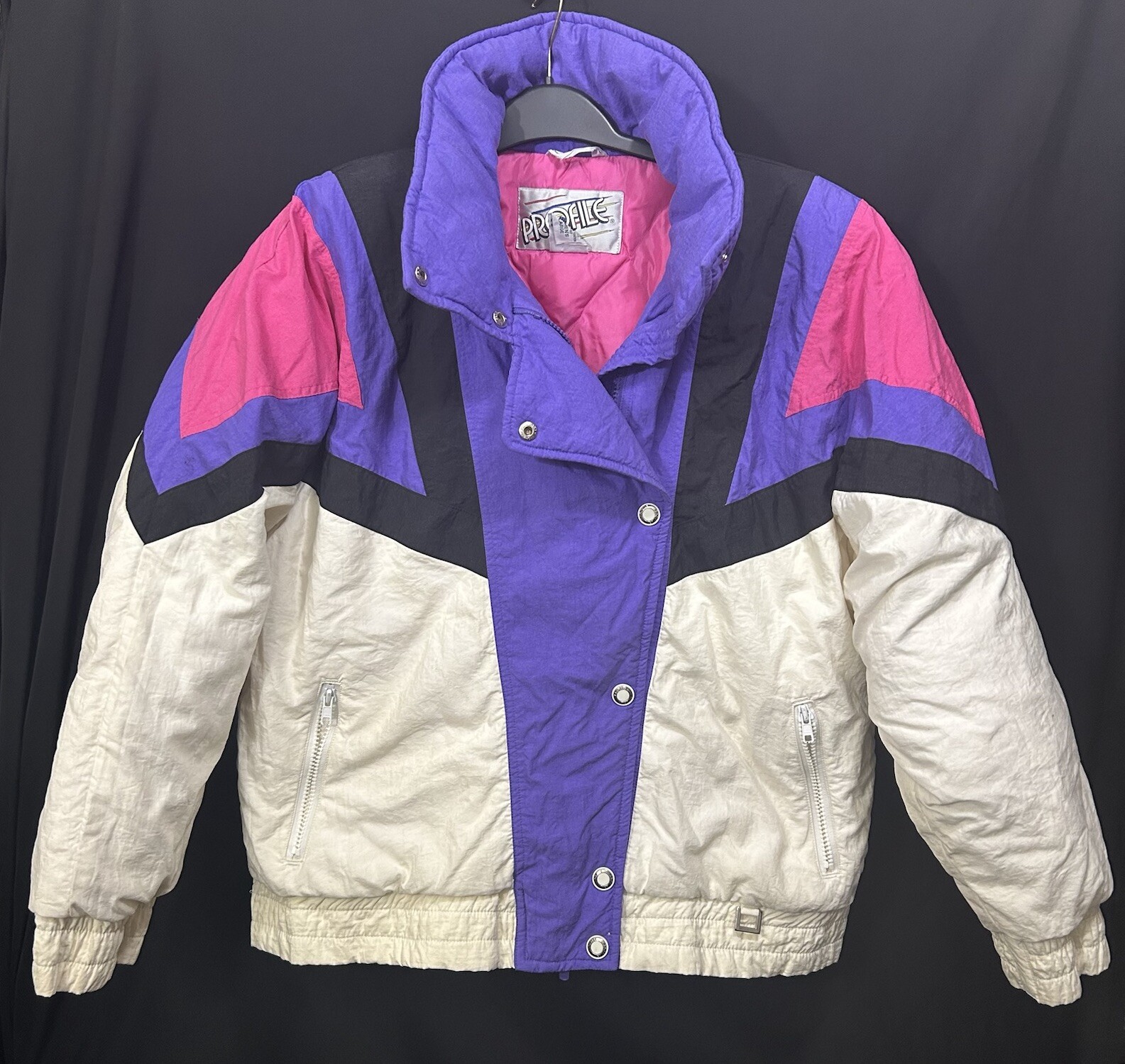 Vtg 80’s Profile Puffer Ski Jacket Color Block Goose … - Gem
