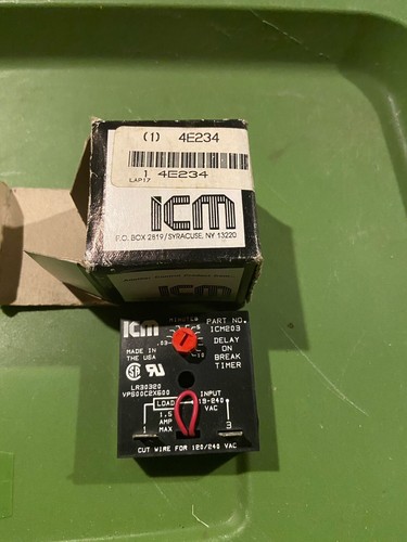 2 ICM Controls ICM203 Delay On Break Timer Relay 18-240 VAC .03-10 Free ...