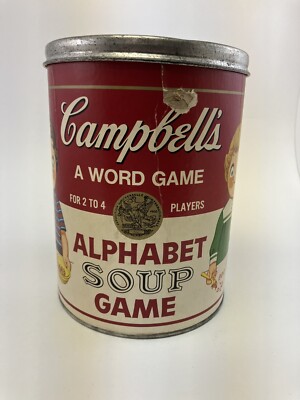 Vintage Campbell's Alphabet Soup Word Game Soup Can (Missing All Ls) | eBay