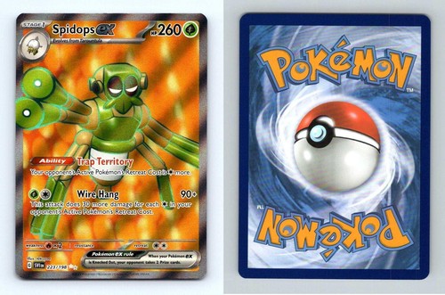 Spidops ex #223/198 Scarlet & Violet Ultra Rare Holo Full Art Pokemon ...