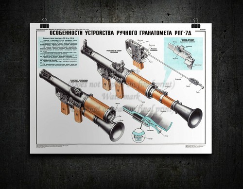 Soviet Russian Military Weapon Poster Print Handheld Grenade Launcher ...