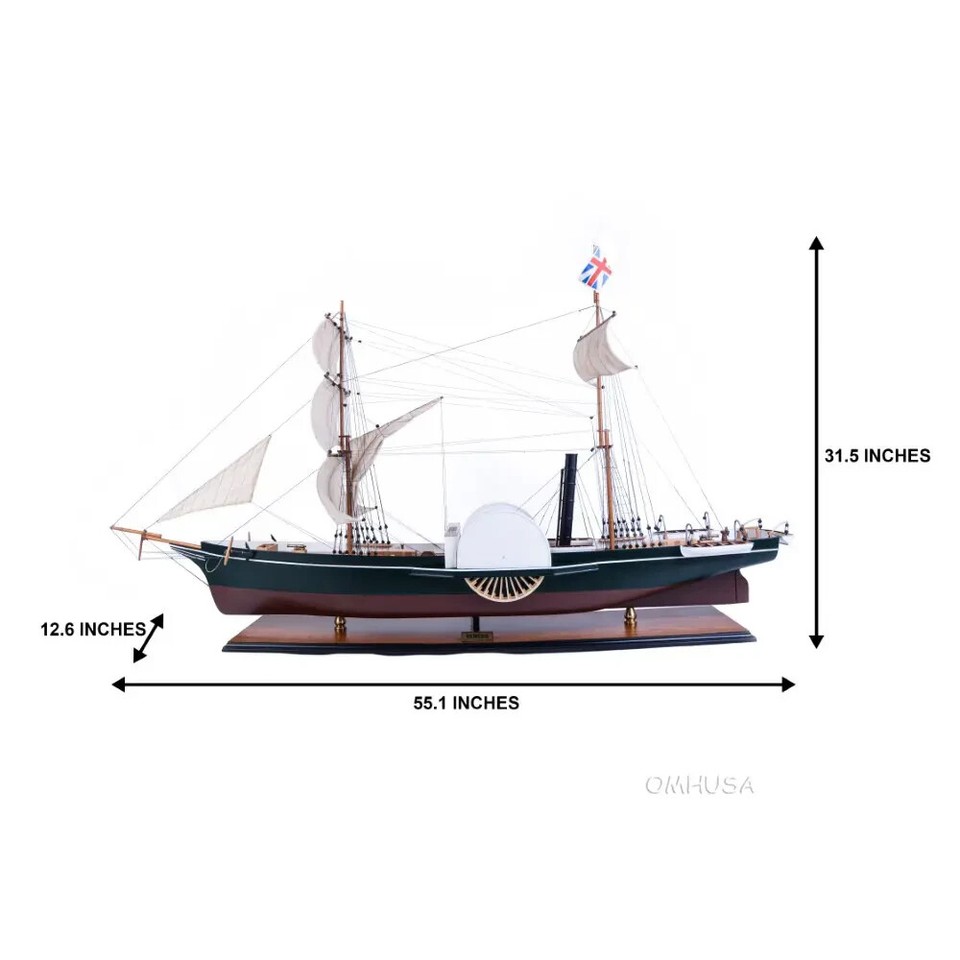 Nemesis 1839 British Steam Paddle Frigate Wood Tall Ship Model 55 ...
