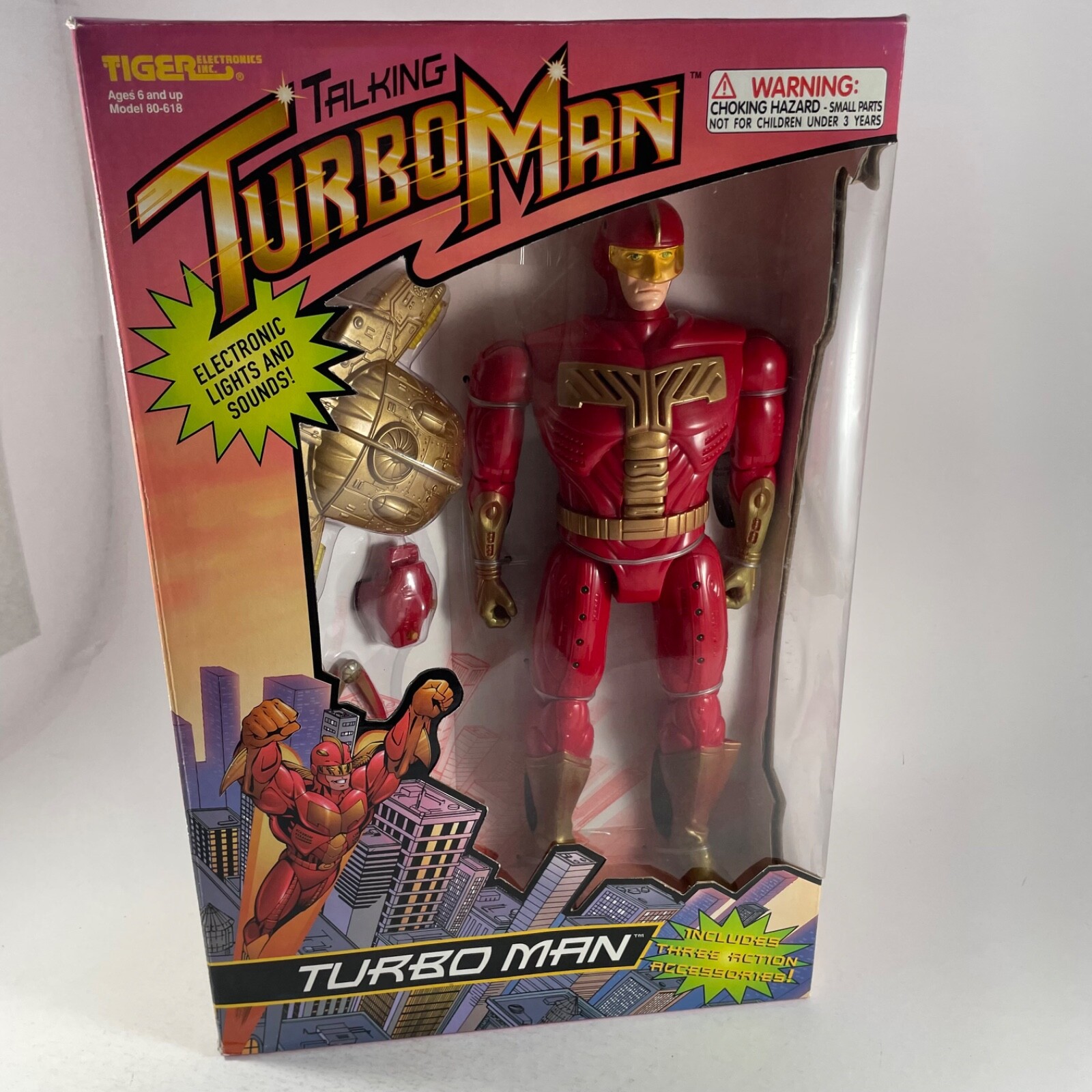 Tiger Electronics 80-618 1996 13 1/2in Talking Turbo Man Action Figure ...