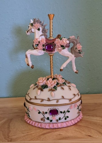 Alexandra Painted Ponies Music Box Carousal Horse Turns with music | eBay