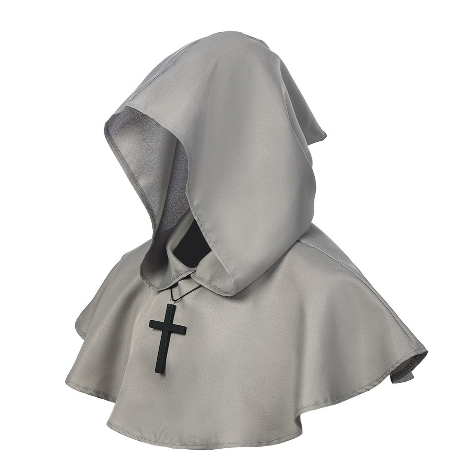 Medieval Monk Pagan Hood Hat Halloween Grim Cowl Cloak Hooded Witch ...