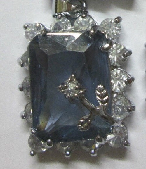 Silver Crystal Rhinestone Rectangle Pendants 4 colours | eBay