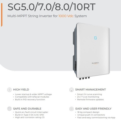 SUNGROW 8KW SG8.0RT 3 Phase Solar Inverter 2 MPPT w/WiFi 10Y Warranty ...