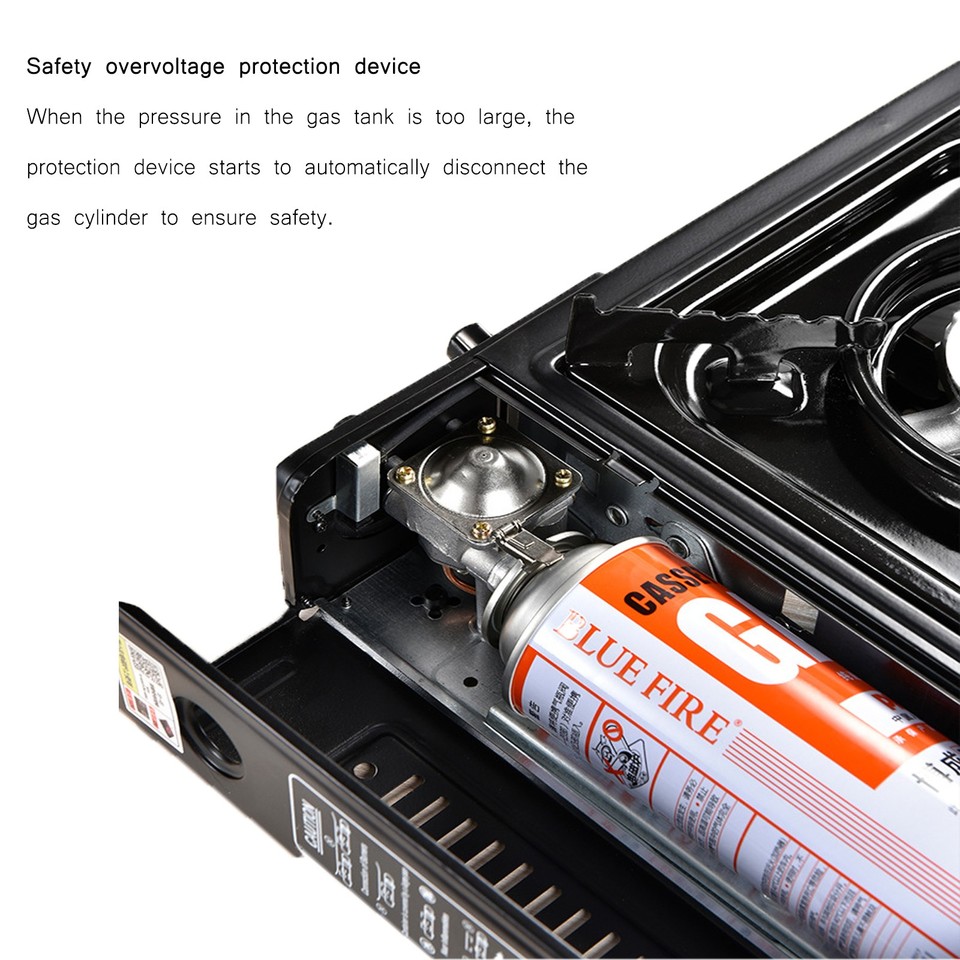 1-Burner Butane Stove 8000 BTU Portable Camping Stove Push-Button ...