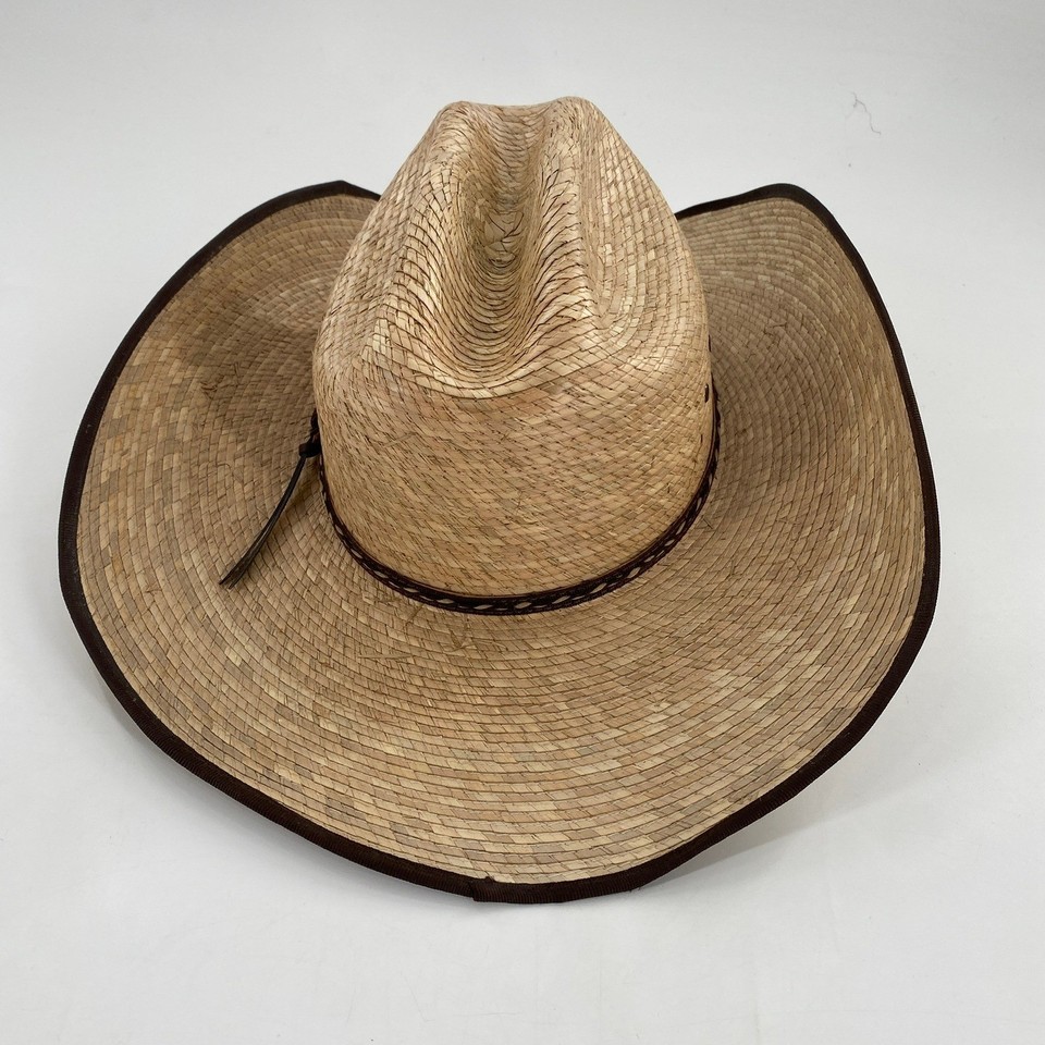 Paramount Outdoors Cowboy Hat Straw Western Brown Trim Men's Size 7 1/4 ...