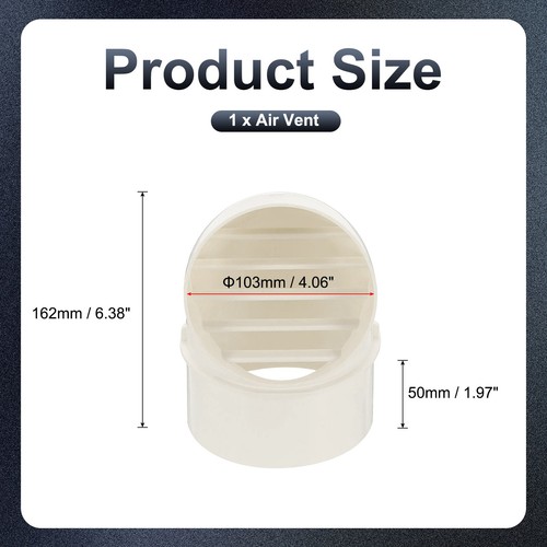 4" Round Soffit Air Vents, PVC Louver Vent Cover Wall Vent Outside Caps ...