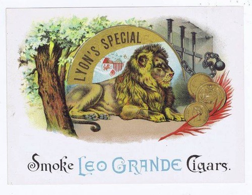 Lyon's Special inner cigar box label, Lion, smoke leo grande cigars | eBay