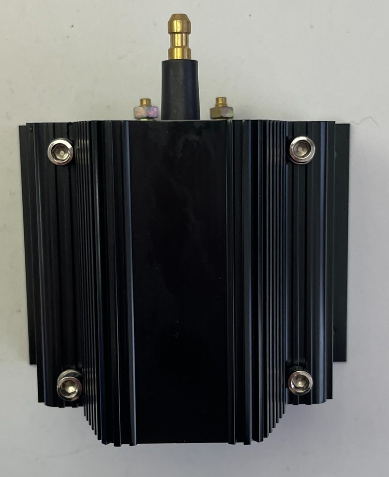 BLACK SBC CHEVY 350 Small HEI Distributor + COIL + PLUG WIRES Over ...