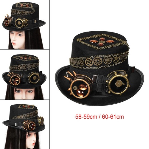 Steampunk Top Hat Hommes Femmes Jazz Chapeau pour Adulte Cosplay Costume | eBay